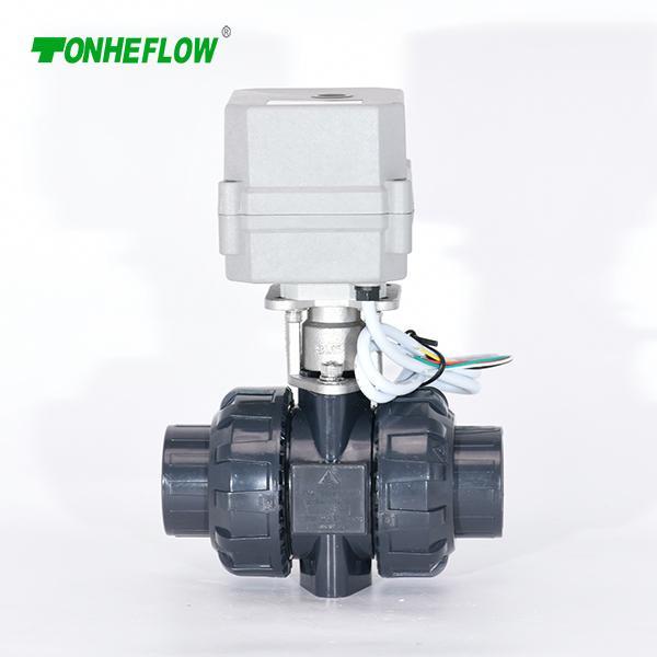 Switch type -UPVC two way electric valve Motorized valve-Taizhou Tonhe ...