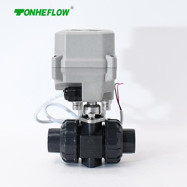 Switch type -UPVC two way electric valve Motorized valve-Taizhou Tonhe ...