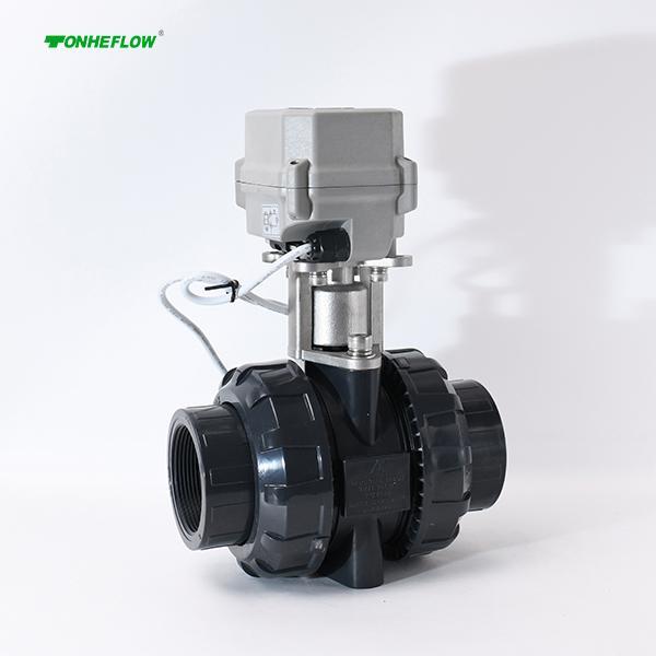 Switch type -UPVC two way electric valve Motorized valve-Taizhou Tonhe ...