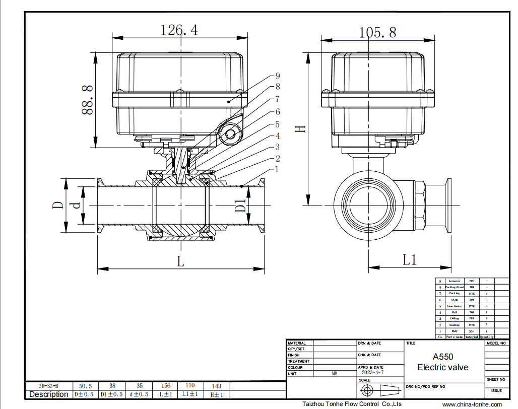 3 Way DN38 AC220V Capacitor-Close Motorised Ball Valves With Manua ...